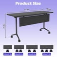 6PCS Conference Table with Wheels, 61“ Folding Conference Table, Flip ...