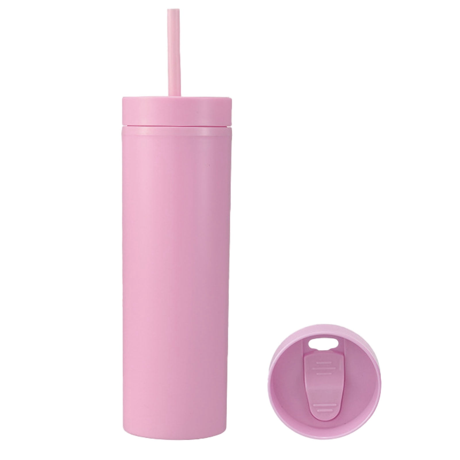 16oz Plastic Tumblers with Lids and Straws Frosting Matte Plastic ...