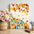 Blue Green Canvas Wall Art for Living Room, Orange Pumpkin Autumn ...
