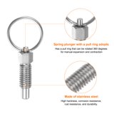 Spring Plunger with Pull Ring M6*1 0.47" Thread Length Pin Dia.4mm Flat ...