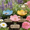 ABPETE Flower-Shaped Ceramic Bee & Butterfly Feeder,Outdoor Pollinator ...