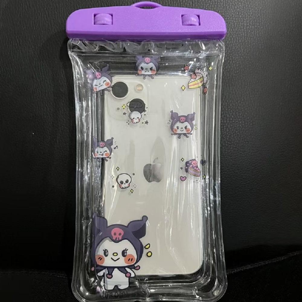 Universal Cartoon Waterproof Cell Phone Pouch Case with Lanyard [Kuromi ...