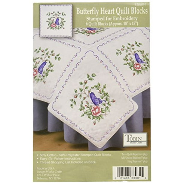 Tobin T288081 Stamped Quilt Blocks Cross Stitch Kit, 18 by 18-Inch ...