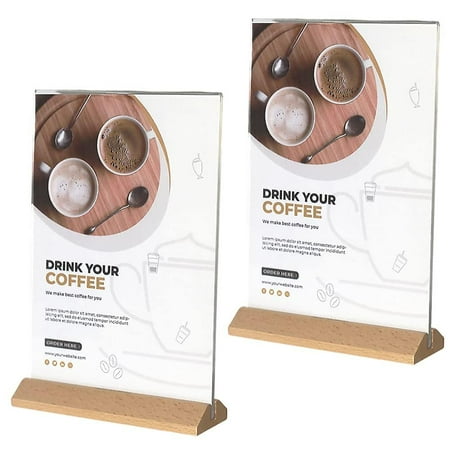 Pack Of 2 Table Stands, A5 Stands, Advertising Stands, Crystal Clear ...