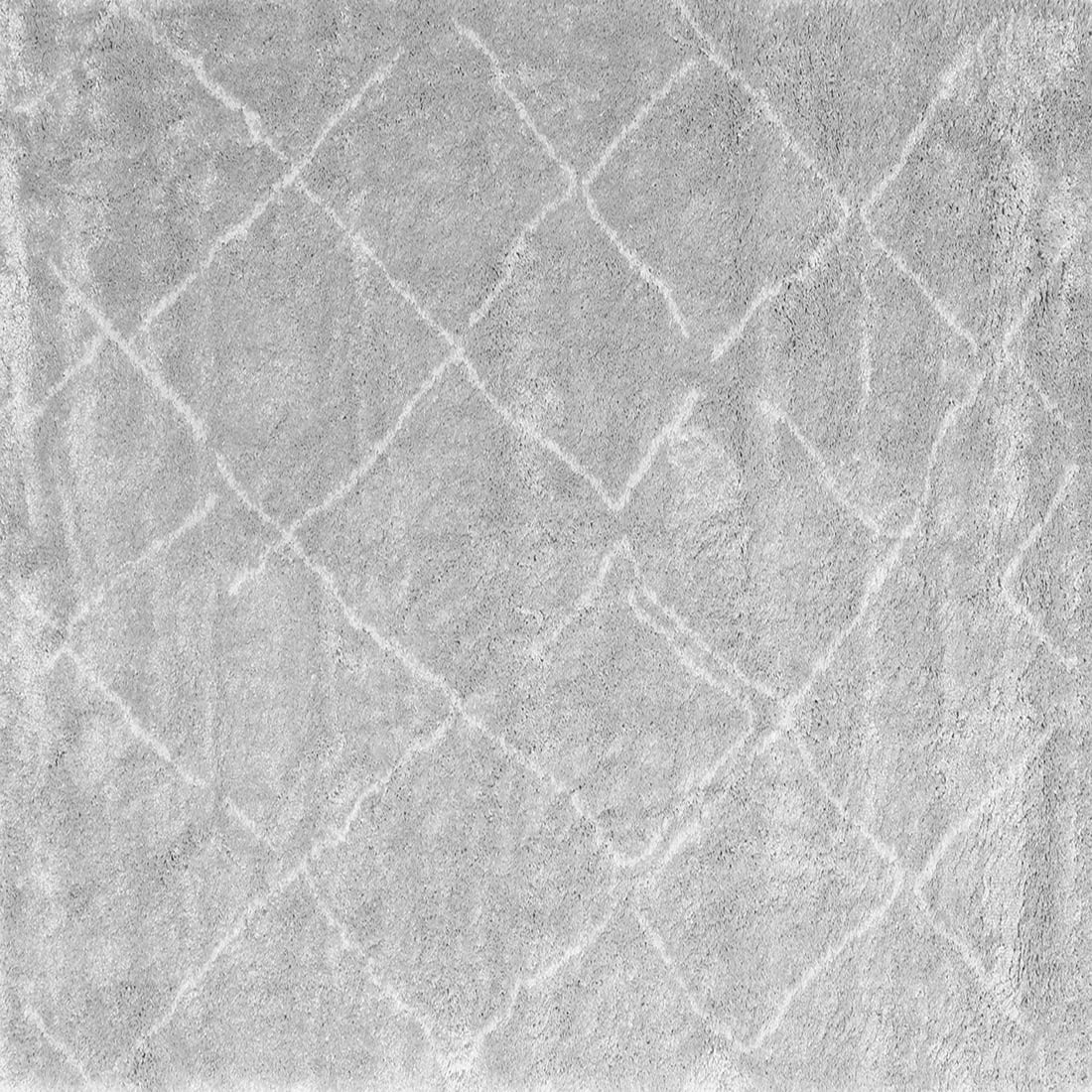 Ahgly Company Indoor Square Trellis Gray Modern Area Rugs, 6' Square ...