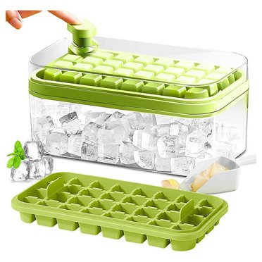 Mini Ice Cube Trays Silicone with Bin for Freezer,4 Packs Small Crushed ...