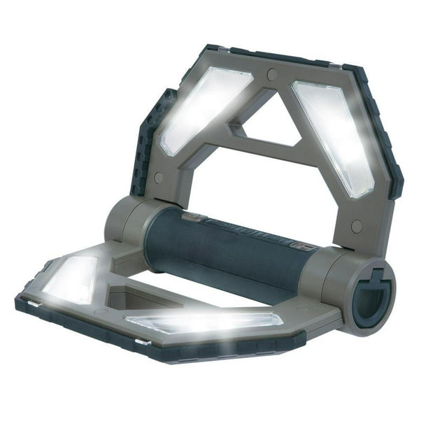 Might-D-Light 10-Watt 400-Lumen Dark Gray Rechargeable Folding LED Work ...