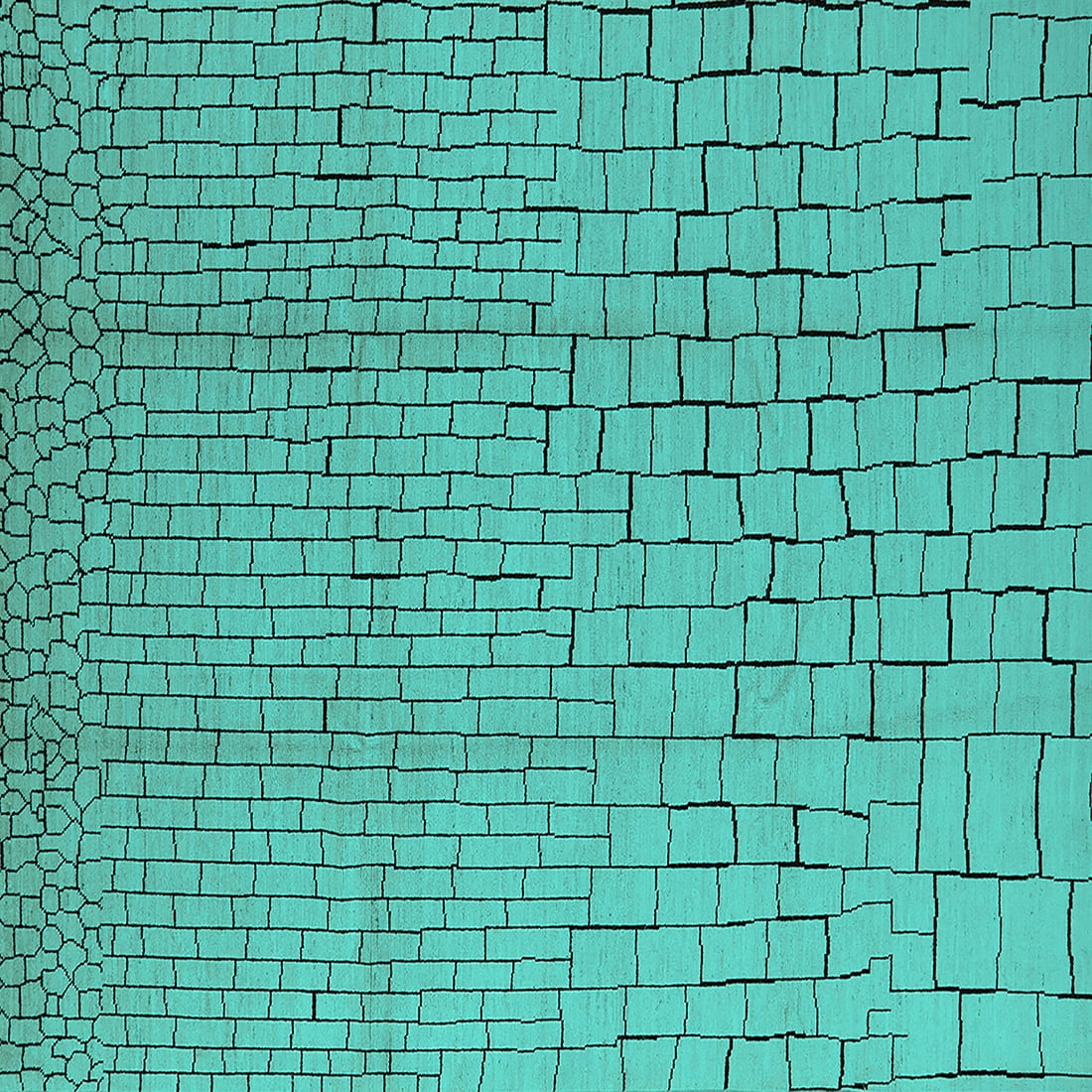 Ahgly Company Machine Washable Indoor Square Solid Turquoise Blue ...