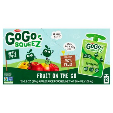 Gogo Squeez Fruit On The Go, Apple Cinnamon, 3.2 Oz. (18 Pouches ...
