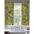 Abstract Olive Monstera Tropical Leaves Chiffon Sheer Curtains 63 ...