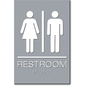 California Unisex RESTROOM Wall Sign-Gray / White (1 Unit) - Walmart.com