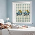 Blue Truck Yellow Sunflower Window Privacy Film, Summer Teal Plaid ...