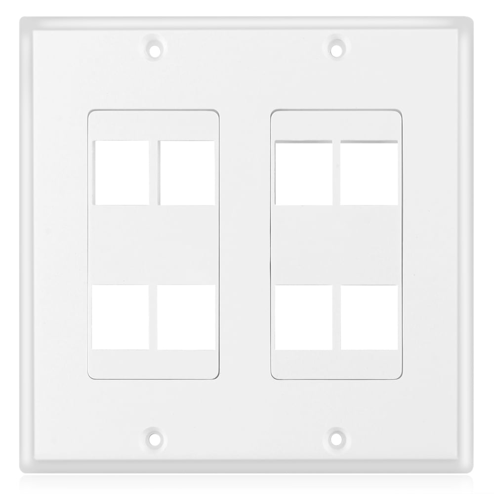 Keystone Wall Plate - 8 Port Keystone Insert Jack Double Gang Wiring ...