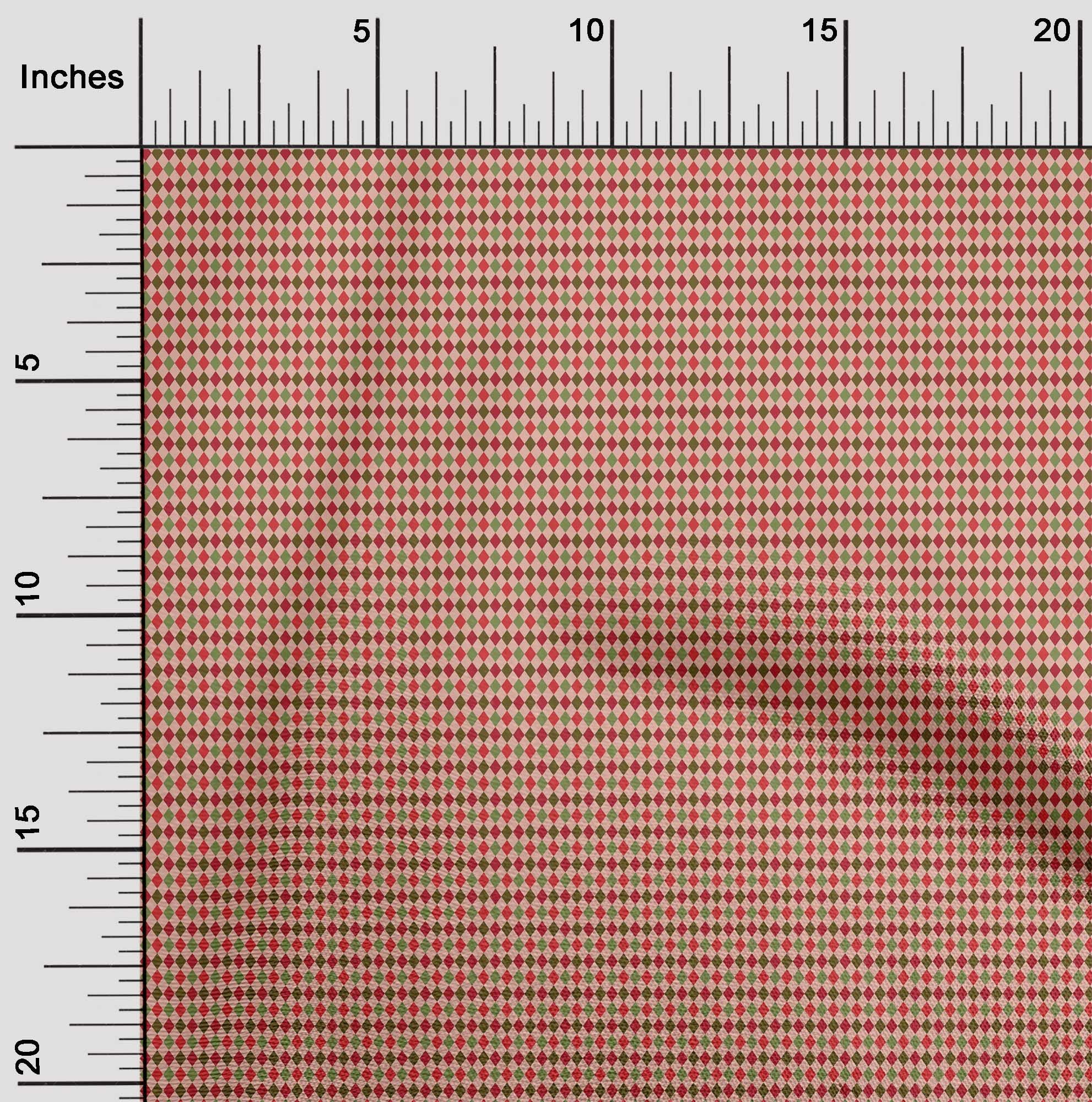 oneOone Silk Tabby Peach Fabric Argyle Check Diy Clothing Quilting ...