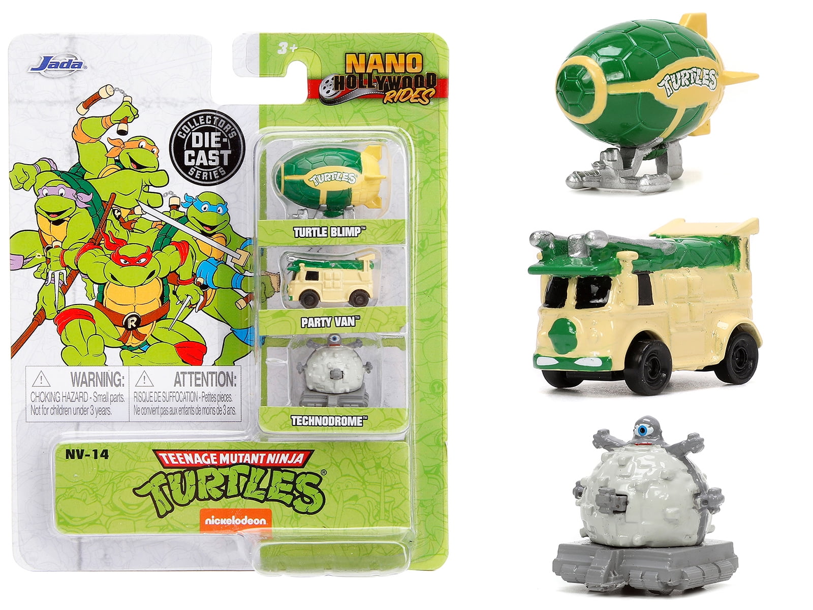 Diecast "Teenage Mutant Ninja Turtles" 3 piece Set "Nickelodeon" "Nano ...