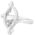 Five Stone Diamond Engagement Ring, Bypass Shank Ring, Open Marquise ...