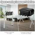 Gymax Folding Luggage Rack Chromed Metal Suitcase Holder Shelf for Home ...