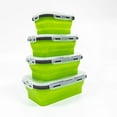 1 PCS Silicone Folding Lunch Box Food Grade Square Portable Microwave ...