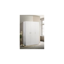 Declan White Engineered Wood 3-Door Wardrobe Cabinet Armoire - Walmart.com
