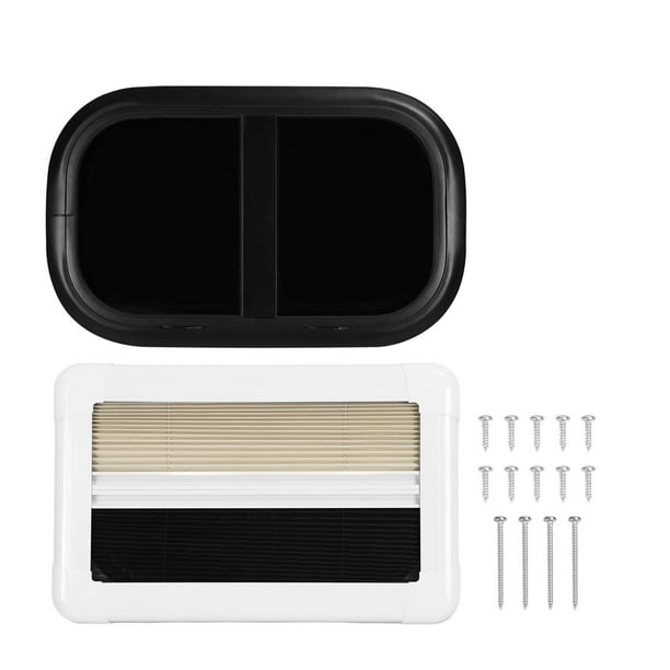 Rounded Corner RV Windows Push Pull Style UV Resistant Black Powder ...