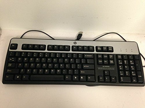 HP Black & Silver USB Keyboard Model# KU-0316 HP Part# 434821-007 ...