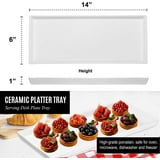 Bruntmor Oven Safe 4 Porcelain Rectangular Serving Platters 14x6 Inch ...