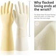 2 Pair Nitrile Dishwashing Cleaning Gloves,with Cotton Flocked Liner ...