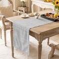 Dark Gray Dining Table Runner, Linen Texture Modern Abstract Country ...