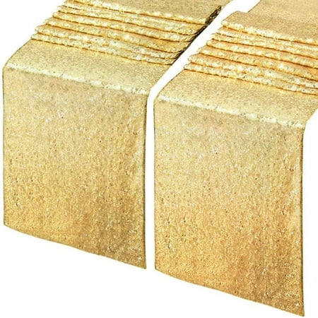 Gold Table Runners, 2pcs 30x275cm Royal Shiny Gold Table Runner For We ...
