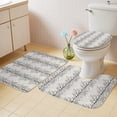 Abstract Black Bathroom Rugs Set Tree Branch Pattern Non Slip Absorbent ...