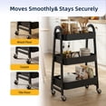 Gianna Utility Cart, Metal, 3‑Tier, Lockable Caster Wheels , 360 ...