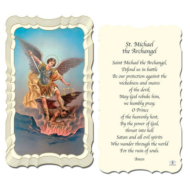 Saint Michael the Archangel Catholic Prayer Holy Card with Prayer on ...