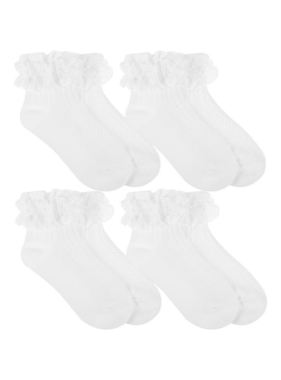 Girls White Dress Socks