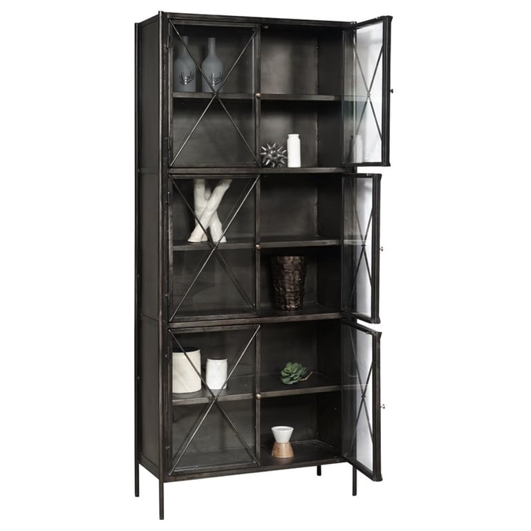 Black Metal Display Cabinet