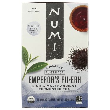 Numi Natural Organic Gunpowder Green Tea, Steamed Whole Leaf, 18 Tea ...