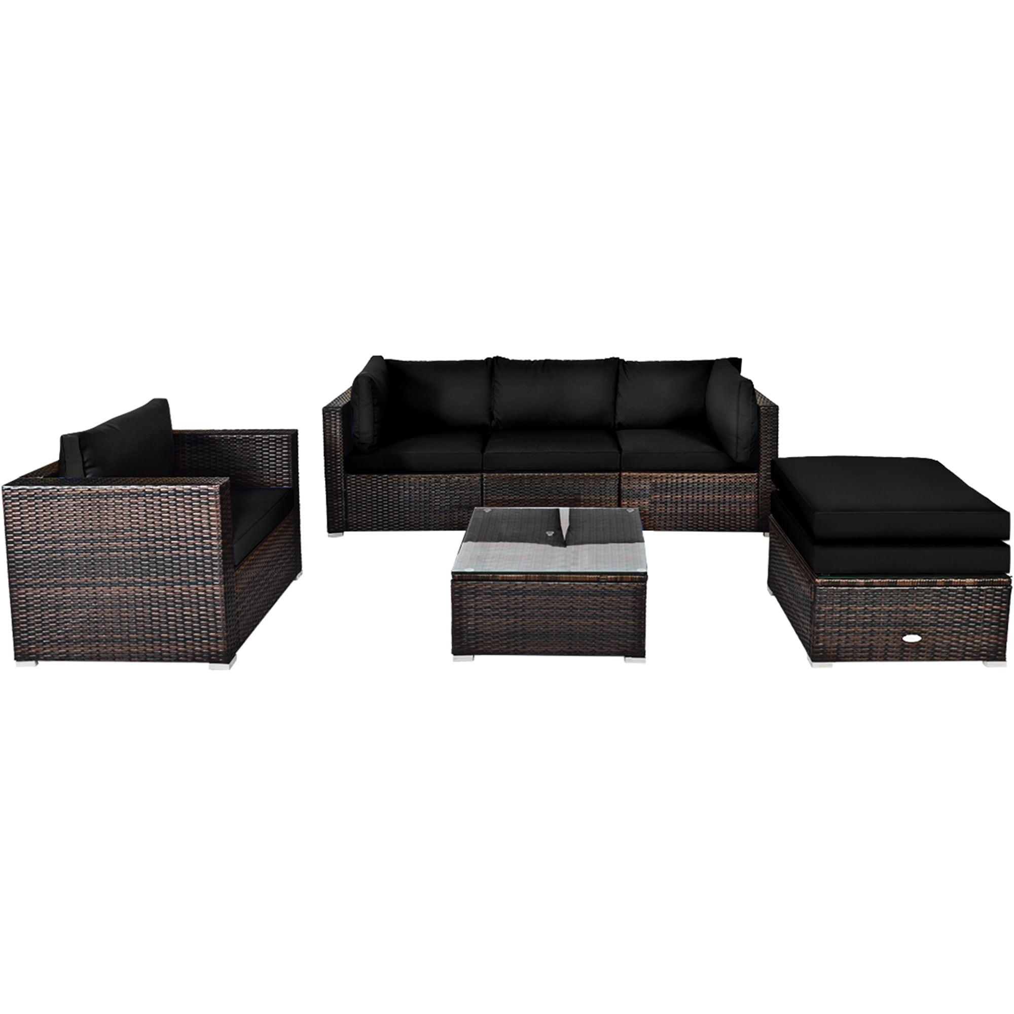 Click here for Gymax 6pcs Patio Conversation Set Rattan Sectional... prices