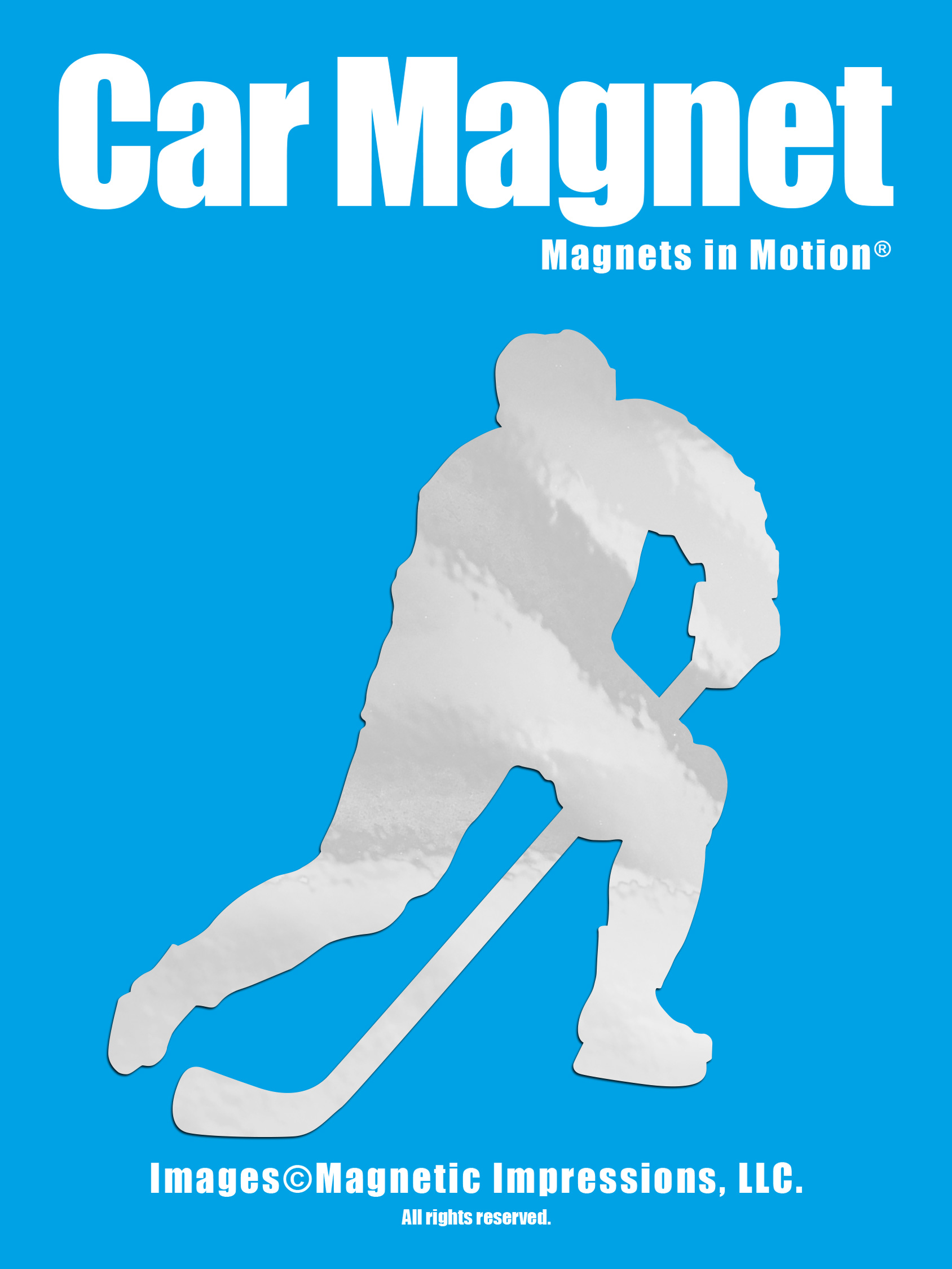 Magnets in Motion Ice Hockey Player Male Car Magnet Pose 3 Chrome ...