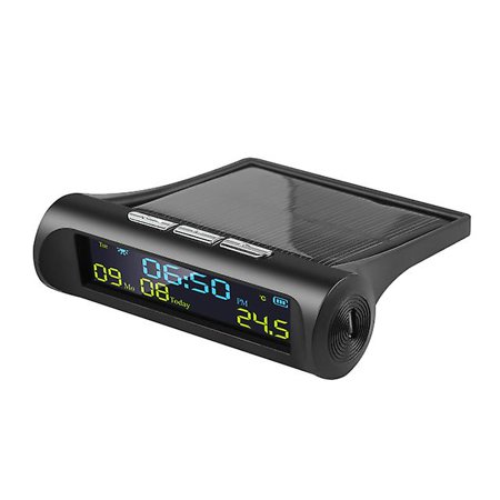 Digital Smart Car Clock Newest Car USB Solar Charging Calendar Time ...
