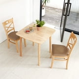 "Livinia Aslan 29.5"" Wooden Dining Table, Square Malaysian Oak, Mid ...