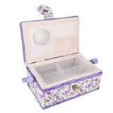 Tebru Craft Handmade Sewing Basket Sewing Box Organizer Thread Needle ...