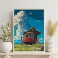 Affixzi Retro Japanese Train Station Wall Art, Nostalgic Coastal Scene ...