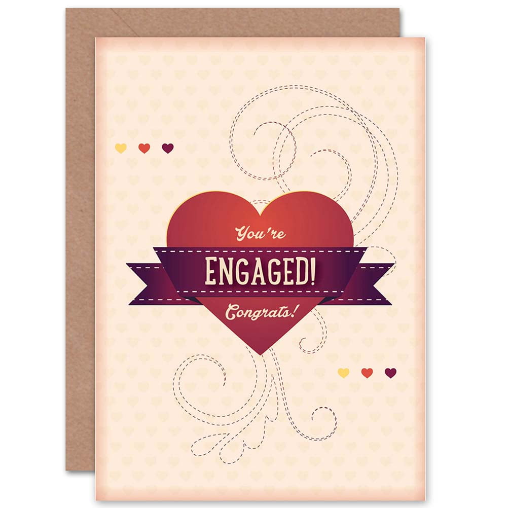 Engagement Engaged Congratulations Happy Wedding Greetings Card Plus ...