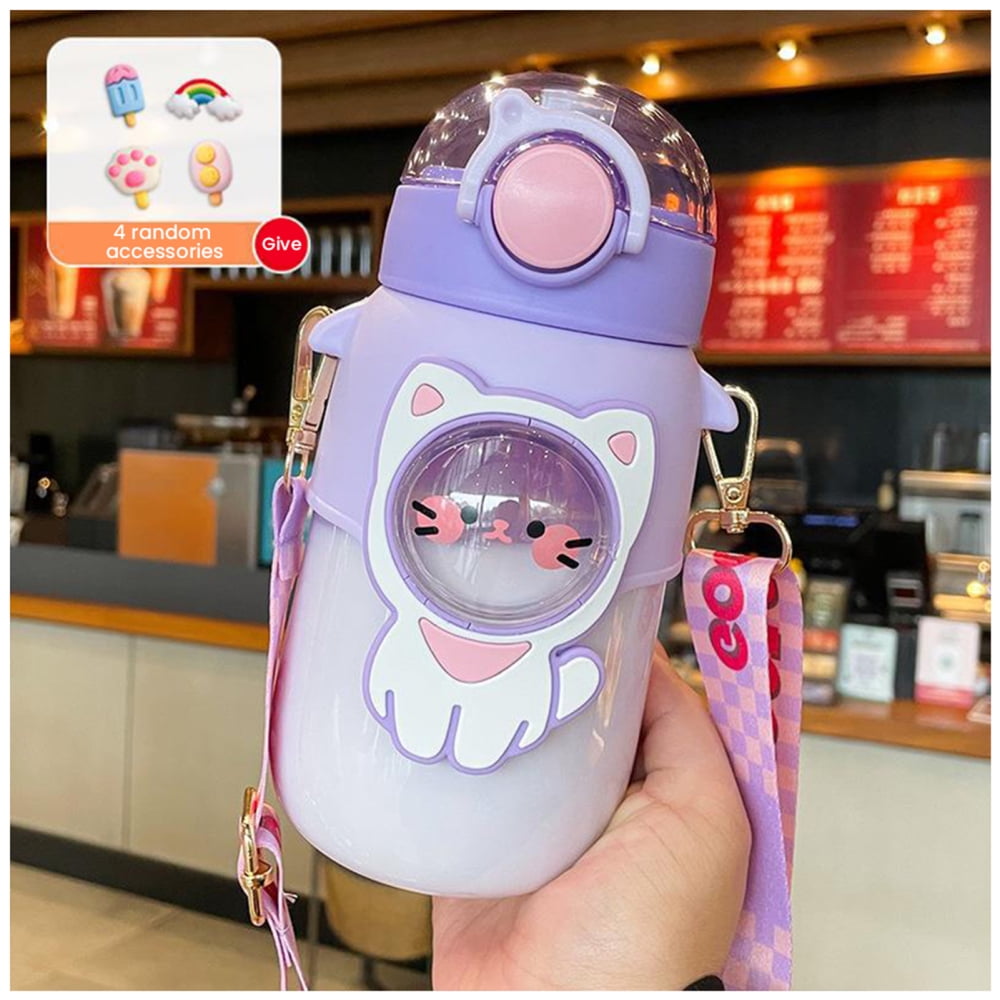 Kids Water Bottle With Straw Sealed Flip Top Lid Bottle Large Capacity 720Ml - Walmart.com