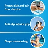 Sporti Heavy-Duty Textured Rubber Swim Cap with Adjustable Chin Strap ...