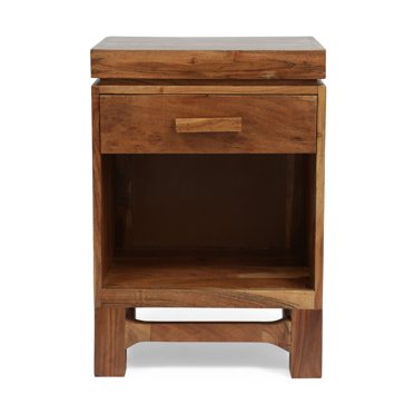GDF Studio Valdosta Boho Handmade Mango Wood Nightstand with 3 Drawers ...