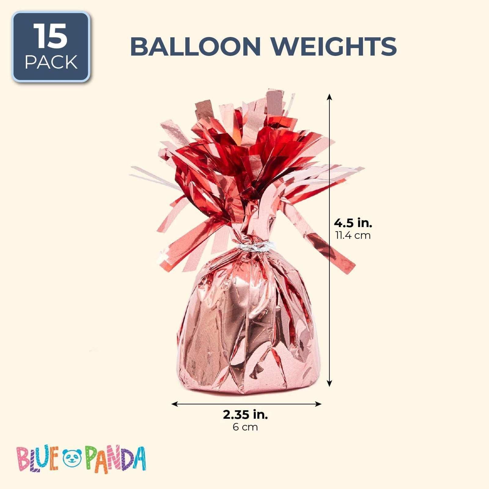 Buy 15-Pack Rose Gold Metallic Wrapped Balloon Weights Heavy Solid for ...