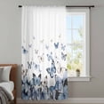 Blue Butterflies Semi Sheer Curtains Drapes for Living Room, Bedroom ...