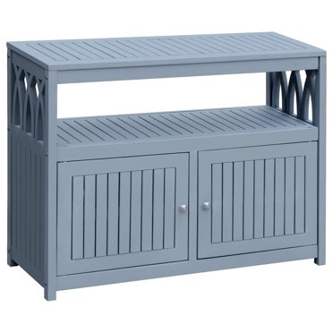 Beneouya Outdoor Rustic Storage Cabinet with 3 Shelves, Lockable Door ...