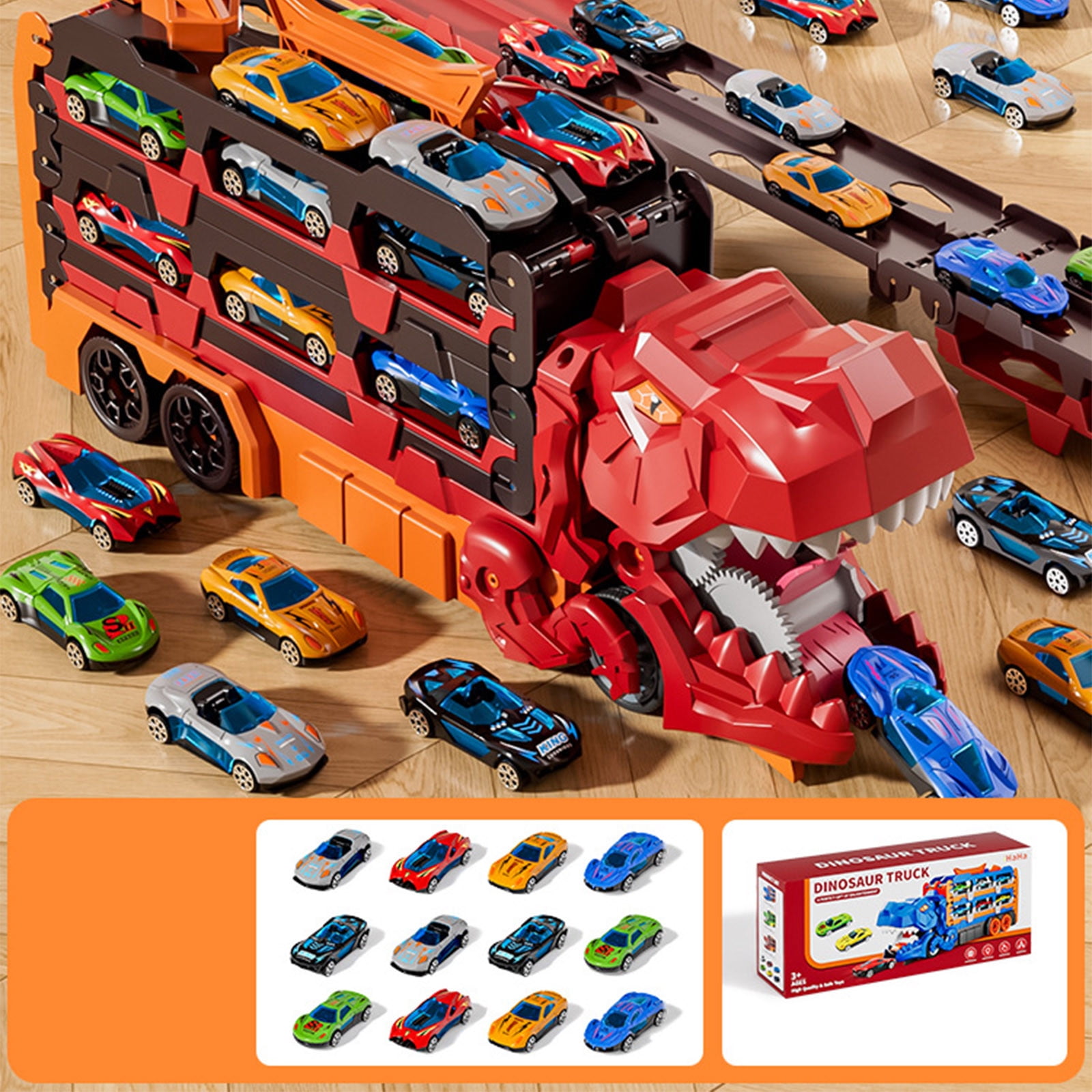 Click here for Egnmcr Toddler Toy Car Track Set - Dinosaur Transp... prices