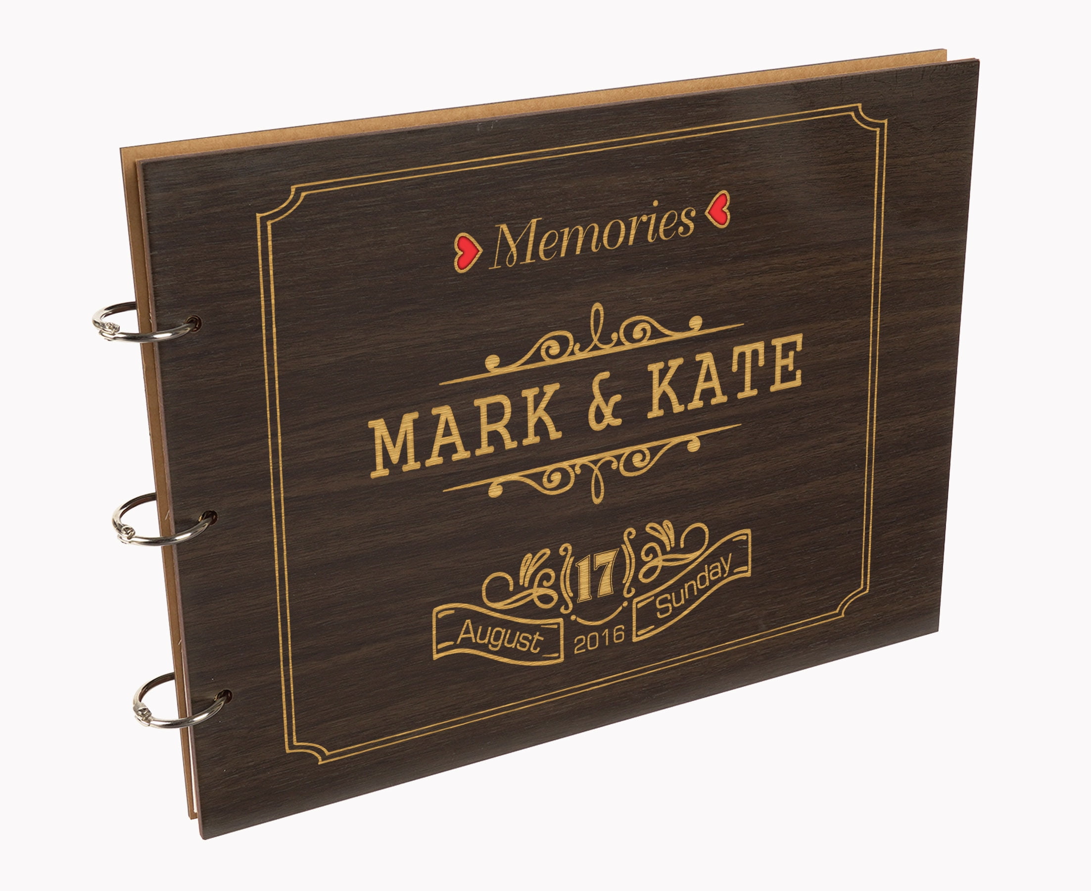 Darling Souvenir Personalized Engraved Laser Cut Wedding Guest Book ...